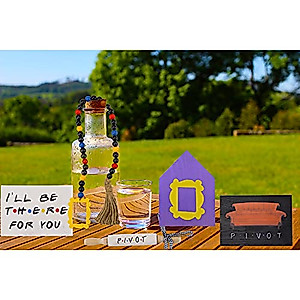 9 Pieces Friends Tiered Tray Decor Set Friends TV Show Gift Wooden Rustic Modern Decor Items Friends TV Show Merchandise Friends Theme Mini Wooden Signs for Kitchen Table Decoration