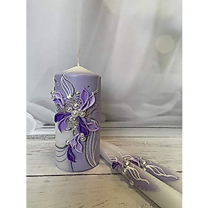 Magik Life Unity Candle Set for Wedding - Wedding décor Wedding Accessories - Candle Sets - 6 Inch Pillar and 2 10 Inch Tapers - Best Unity Candle