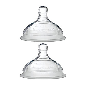 Tiny Twinkle Silicone Baby Bottle Nipples - Bisphenol A-Free, Phthalate-Free Baby Bottle-Feeding Supplies, Soft, Easy to Latch Nipples for Baby Bottles, 2 Pack, Medium Flow (3-6 Months)