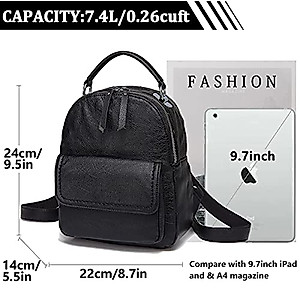 Mini Backpack Purse,ChaseChic Cute Small Convertible Leather Fashion Backpacks for Girls Women Black