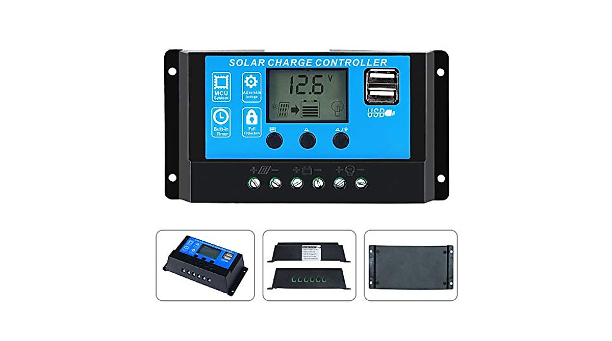 GCSOAR PWM Solar Charge Controller 10A for 12V/24V