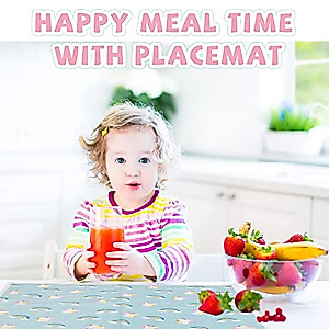 Sawysine Disposable Stick on Placemats for Baby and Kids, Restaurant Table Mats Sticky Waterproof Unicorn Place Mats for Toddler Travel Schools Family (50 Pcs)