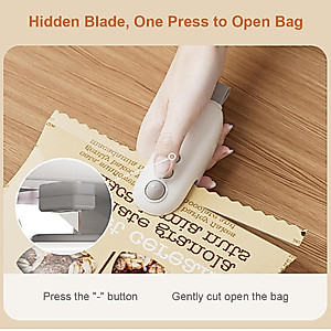 Mixblu Rechargeable Mini Bag Sealer, 2 in 1 Portable Snacks Heat Seal Machine with Cutter and Magnet for Plastic Mylar Bag