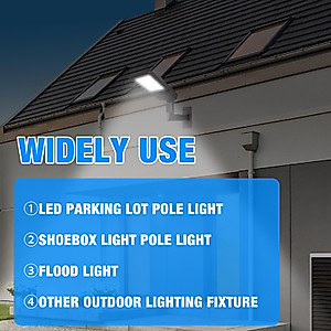 G GJIA 90 Degree Wall Mount Bracket Accessories, Tenon Adapter for 2 3/8 inch Slip Fit Lights, L Shape Wall Mounted Adapter for Outdoor LED Parking Lot Lights Street Lights (2 Pack)