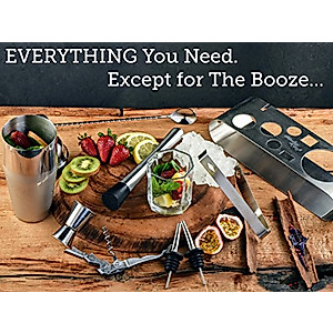 Mixology Bartender Kit: 9-Piece Bar Set Cocktail Shaker Set with Elegant Metal Stand