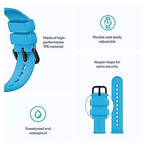 Gabb Watch Style Band - Kids Watch Band Replacement, Flexible, Waterproof Soft Silicone for All Watches, Easily Adjustable, Sweatproof and High-Performance Silicone (Red)