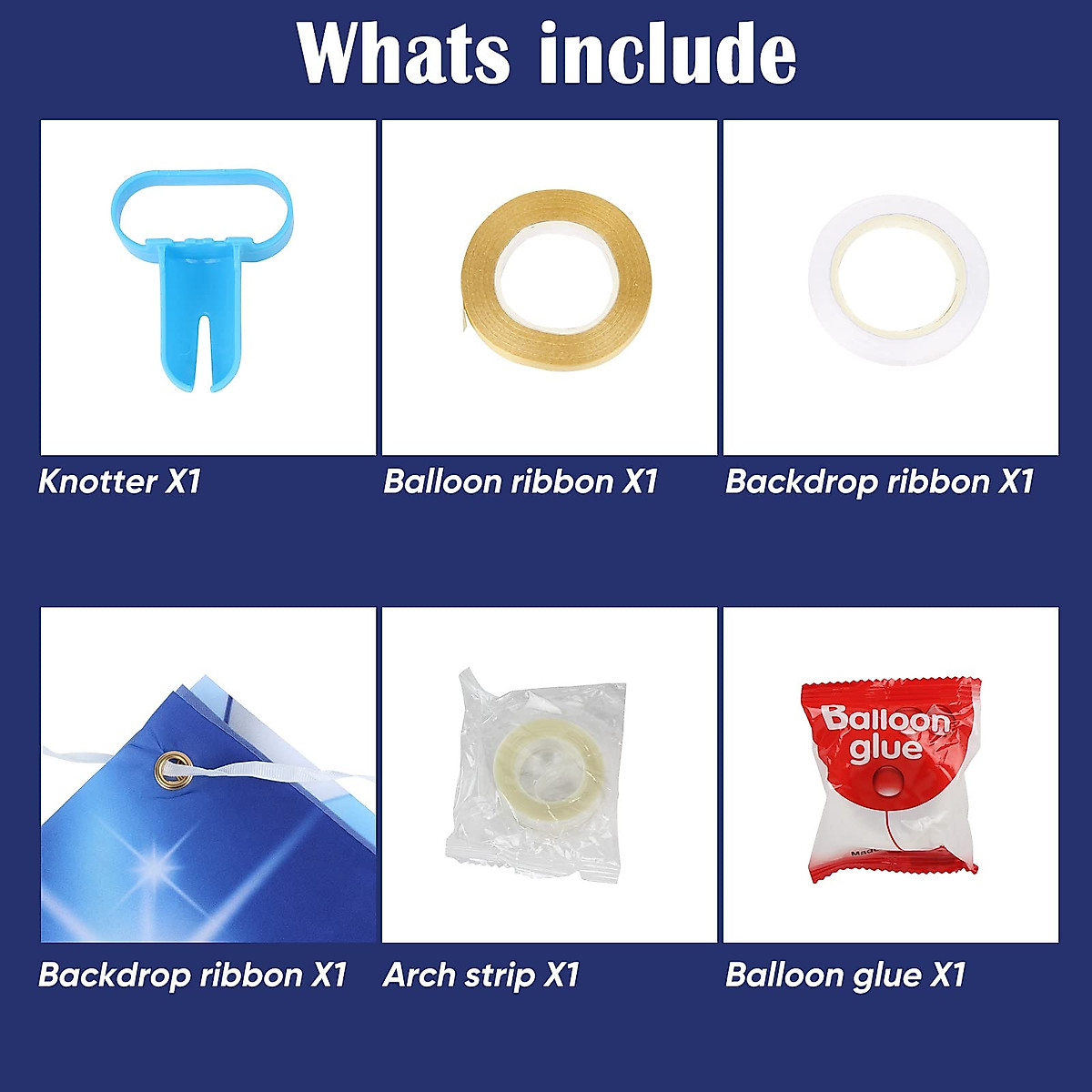 Happy 50th Birthday Balloons Blue Set Decor - Cheers to 50 Years Old Party Theme Garland Banner Backdrop Tablecloth Decorations For Women and Men