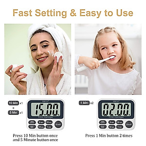 XREXS Digital Kitchen Timer, Magnetic Countdown Up Cooking Timer Clock with Large LCD Display, Adjustable Volume, Loud Alarm & Strong Magnet Classroom Timer for Teachers (Batteries Included)