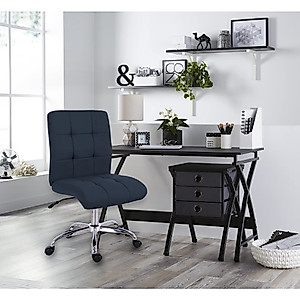 Realspace® X-Cross 48"W Computer Desk With File Cabinet, Black