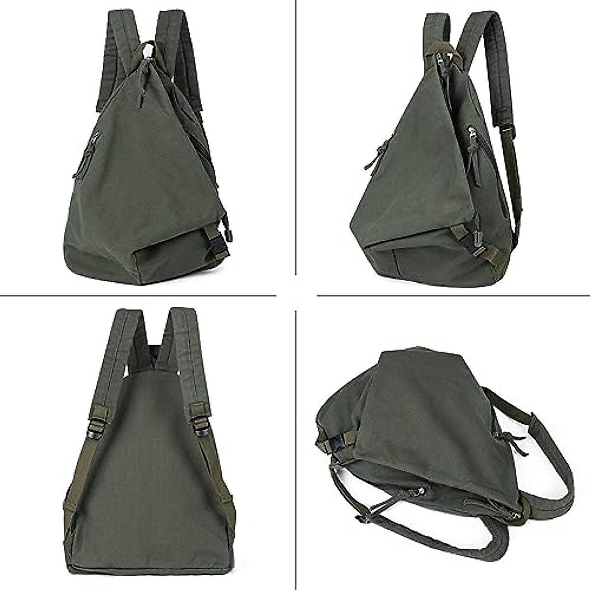 ecosmile Canvas Vintage Backpack Women's Campus Backpack Casual Shoulder Daypack Backpacks for Mens,Green
