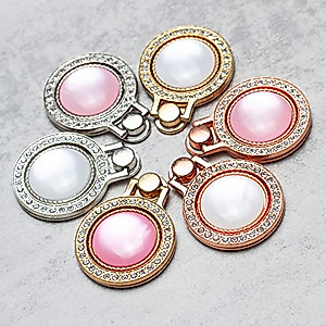 [2 Packs] Gemstones Glitter Bling Bling Phone Ring Holder, Sparkle Phone Ring Grip Artificial Diamond Stand,Rhinestone Cell Finger Ring for Phones,Pad