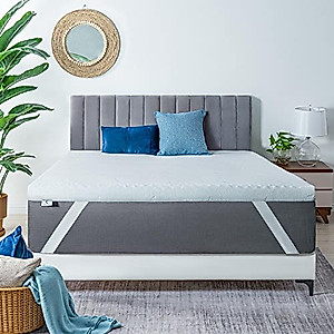 Memory Foam Mattress Topper King, Marine Moon 3 Inch Cooling Gel-Infused Egg Crate Foam Bed Topper Pad, Supportive & Pressure Relieving with Soft Cover for King Size Bed