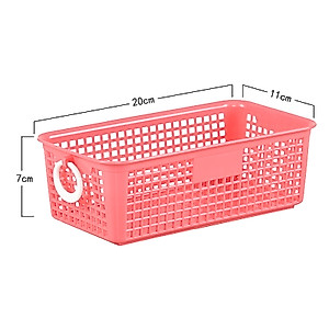Haodehen 12 Packs Plastic Storage Baskets with Handle, Small Plastic Desktop Organizer Bins