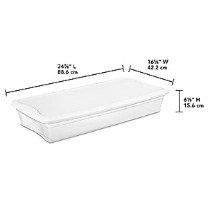 Sterilite 41 Quart Lightweight Plastic Clear Multipurpose Under Bed Storage Box Container Tote with Secure Snapping Lid for Home Organization, 12 Pack