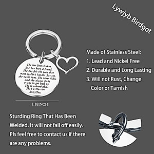 Lywjyb Birdgot Cancer Survivor Gift She Is Unbreakable She's A Warrior She's You Cancer Fighter Gift Cancer Awareness Inspirational Gifts for Women (She is You heart key)