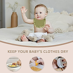 Baby Muslin Bibs for Baby Girl & Boys, Bandana Bibs Soft Drool Baby Bibs 100% Cotton Bibs Organic Solid Colors Lap-Shoulder Bibs Toddlers Infants Teething(8 PACK)