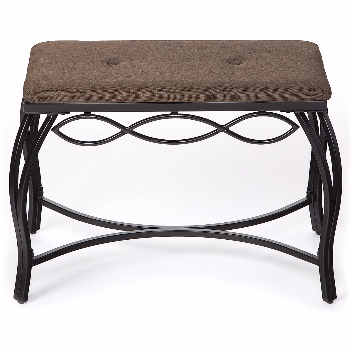 Mango Steam Mocha Brown Shoe Bench - Vanity Seat for Makeup Room, Dressing Stool, Entryway Bench - Powder Coated, Upholstered, Space Saving