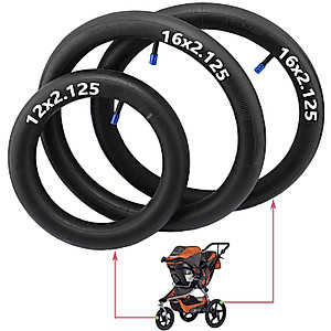 16'' x2.15 x2 Back and 12.5'' x2.15 x1 Front Premium Explosion Proof Front Inner Tire Tube 3 Piece Set for BOB Revolution Strollers Like SE/Pro/Flex/SU/Ironman- Made from BPA/Latex Free Butyl Rubber