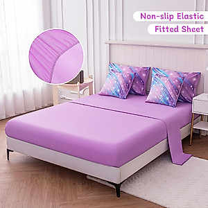 BQH Twin Comforter Set for Girls Galaxy Bedding 7pieces, Ombre Bedding Comforter Sets Rainbow Comforter, Glitter Bedding Twin Teen Comforter Sets for Girls (Twill Rainbow)