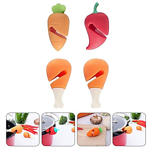 Cabilock 12 Pcs Lid Rack Pan Lid Lifter Pan Lid Holder Pot Silicone Lid Lifters Spillproof Lid Lifter Silicone Holders Pans Lid Stand Creative Lid Lifters Steam Furnace Cover