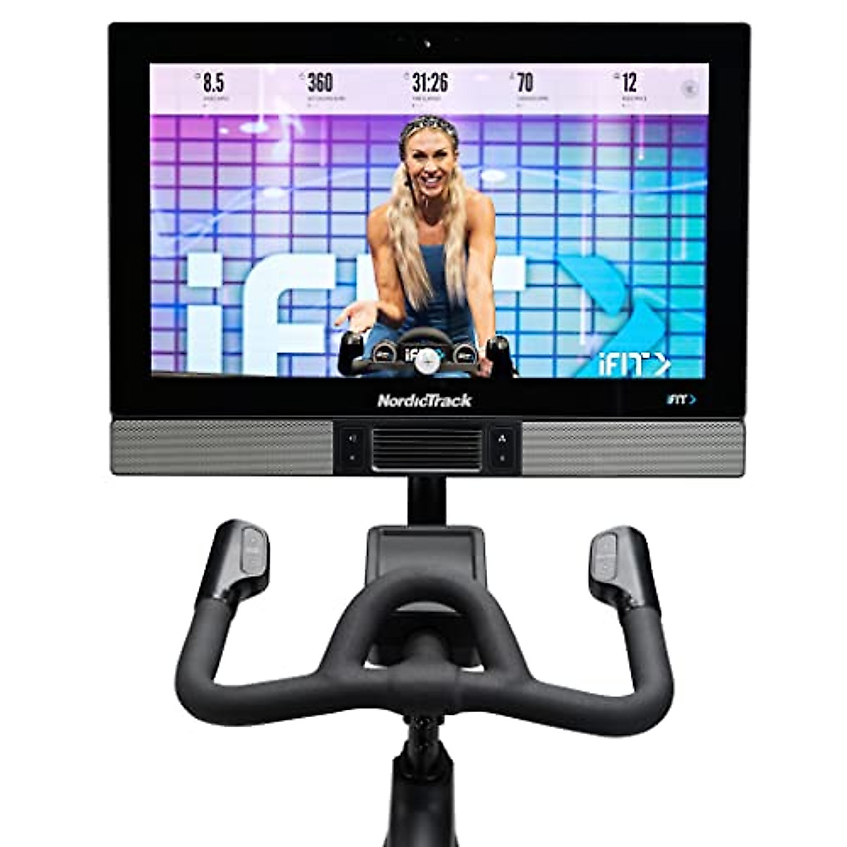 NordicTrack Commercial S27i Studio Cycle with 27” HD Touchscreen for Interactive Studio & Global Workouts, 30-Day iFIT Family Membership Included