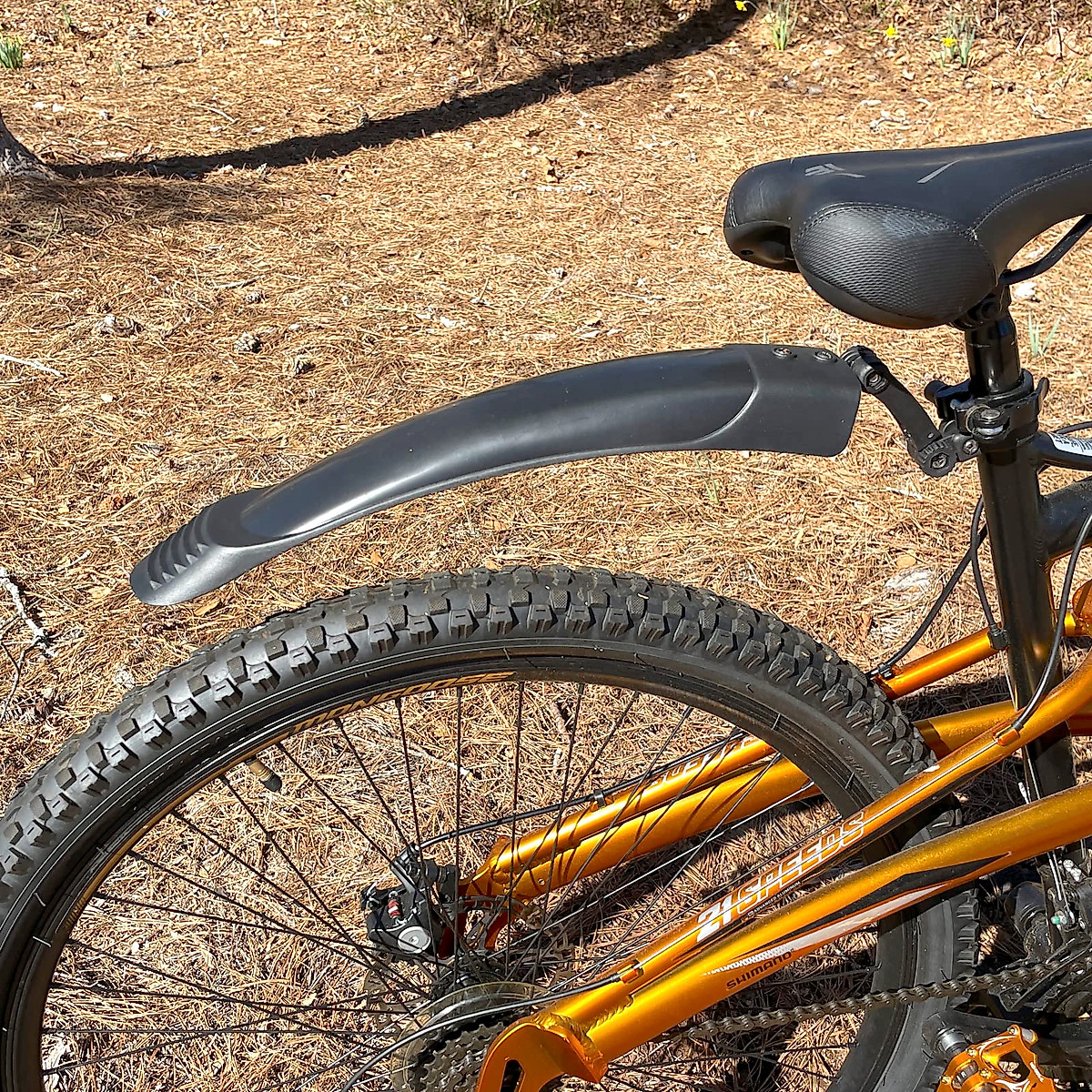 RNX Black Front and Rear Mountain Bike Mud Guard Fender Set, Wide, Universal, Adjustable