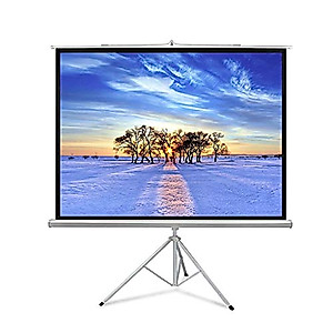 LLAMN 60-100 Inch 16:9 Portable Indoor Outdoor Projector Screen Matte White Fabric Fiber Screen with Pull Up Foldable Stand Tripod ( Size : 60 inch )