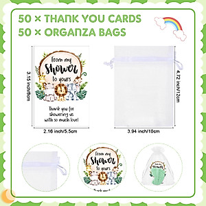 Dimsile 50 Sets Baby Shower Soap Favors for Guests Mini Soap Baby Footprint Soap Handmade Scented Soap with From My Shower to Yours Thank You Cards and Organza Bag Gender Reveal Favors for Baptism