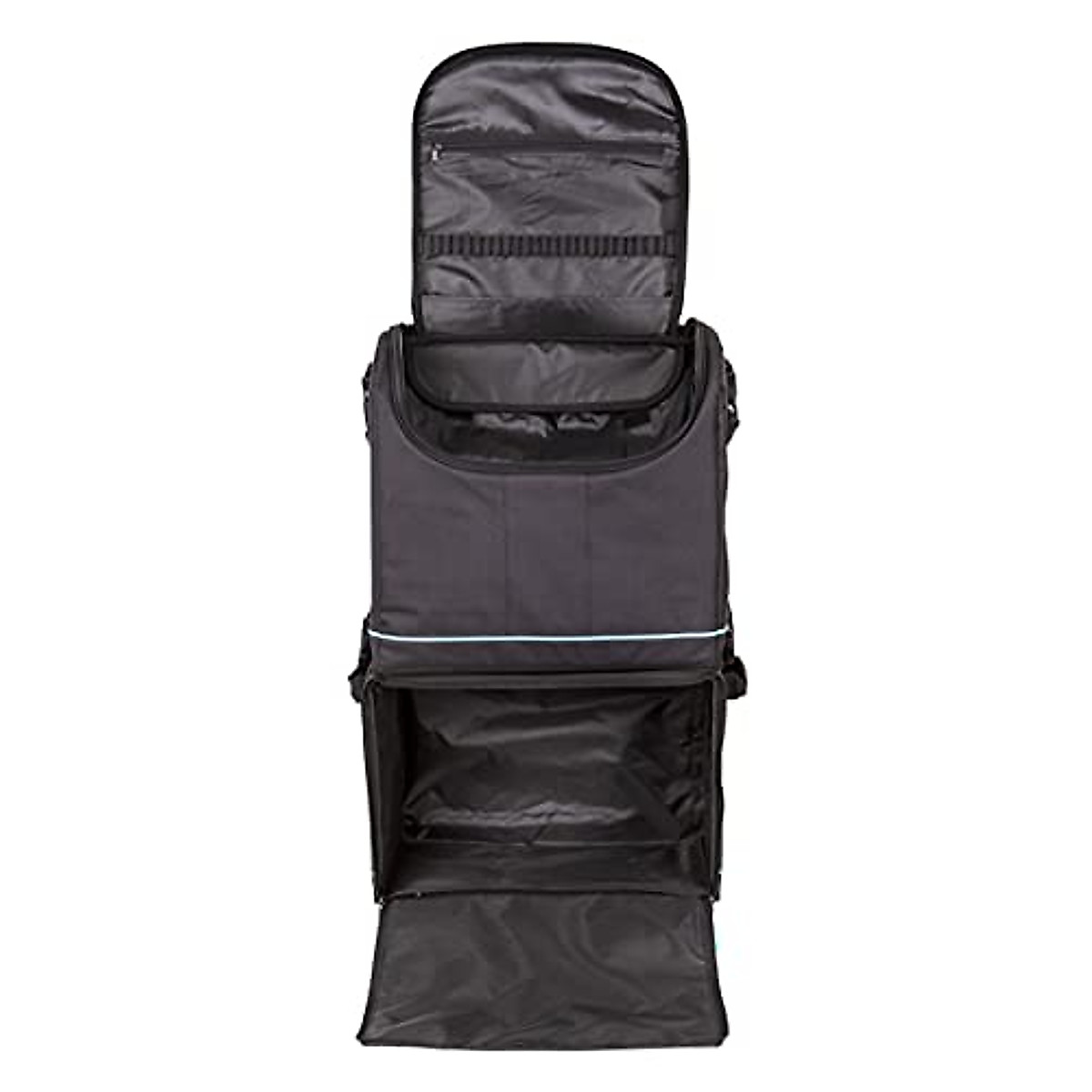 ArtBin 6922SP Tote Express Rolling Portable Art Craft & Sewing Storage Organizer Bag with Wheels-Fits Sewing Machine, 0, Black/Aqua