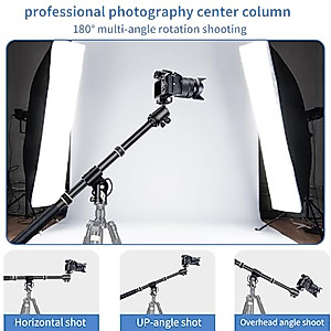 41" Aluminum Tripod Extension arm Retractable Horizontal Center Column arm with 1/4'' and 3/8'' scerws, 360° rotatable for Overhead, Multi-Angle Photography,Load Up to 33lbs,Tripod not Included