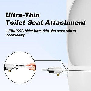 jeriussg Bidet Attachment for Toilet,Ultra-Slim,Dual Nozzle, Non-Electric Bidet Attachment for Toilet Seat with Stainless Steel Regulator,Adjustable Water Pressure, Rear and Feminine Wash