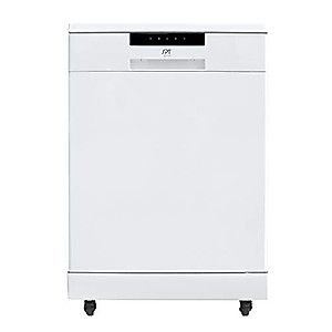 SPT SD-6513WB 24″ Wide Portable Dishwasher with ENERGY STAR, 6 Wash Programs, 10 Place Settings and Stainless Steel Tub – White