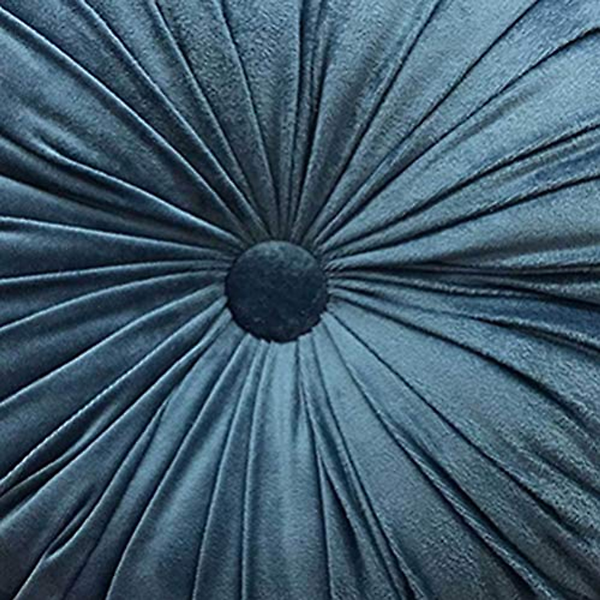 BESPORTBLE Round Floor Pillow Velvet Cushion Couch Pumpkin Throw Pillow for Home Sofa Chair Bed Car Decor (Blue)