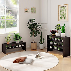 COSTWAY 6-Tier Shoe Rack, Extra Wide Shoe Shelf Organizer with Stackable Design, 31" Freestanding Storage Shoe Stand for Small Space Entryway Hallway Closet (Brown)