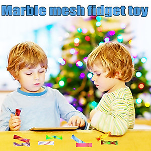 50 Pack Marble Mesh Fidget Toys,Sensory Stress RelieveToy,Marble and Mesh Fidgets for Adults and Children with ADHD Autism Depressions Anxiety Disorders