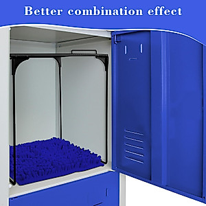 Locker Rug 10 x 10 Inches School Locker Carpet Chenille Locker Carpet with Non Skid Backing Locker Decorations (1, Blue)