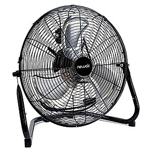 NewAir Floor Fan, 18" High Velocity Industrial Portable Shop Fan with 3 Speed Settings, WindPro18F,Black