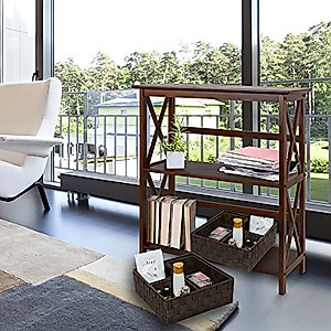 Posprica Woven Storage Baskets for Organizing, Small Baskets Cube Bin Container Tote Organizer Divider for Drawer, Closet, Shelf, Dresser, Set of 4(Brown)