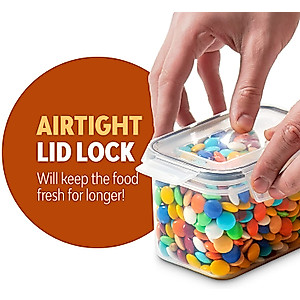 24 Pack Airtight Food Storage Container Set - BPA Free Clear Plastic Kitchen and Pantry Organization Canisters with Durable Lids for Cereal, Dry Food Flour & Sugar - Labels, Marker & Spoon Set