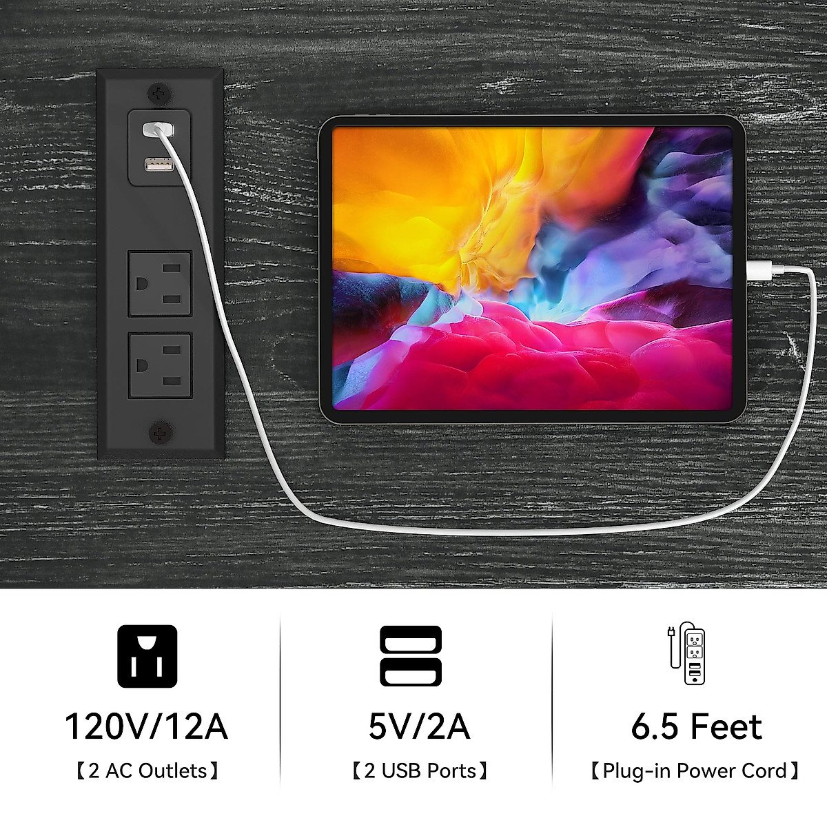 YITAHOME 55" Coffee Bar Cabinet with LED Lights Power Outlets, Industrial Liquor Cabinet Home Wine Bar Table with Wine Rack Storage Sideboard Buffet Cabinet for Living Room Kitchen Dining Room