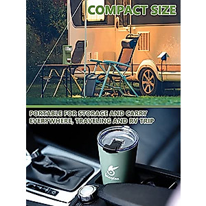 Coffee Maker, Single Serve Coffee Maker Compatible with K-Cup Pod & Ground Coffee, KINGTOO Thermal Drip Instant Coffee Machine with Self Cleaning Function, Brew Strength Control (Red) (Green with Travel Cup)