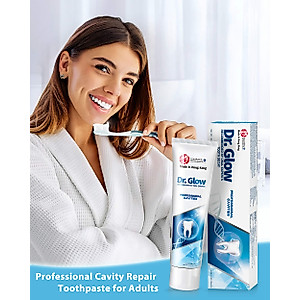 Dr. Glow Adult Cavity Repair Toothpaste, Hydroxyapatite Toothpaste Fluoride Free, Home Cavity Repair Remineralizing Toothpaste for Enamel Repair, Tooth Decay Repair Toothpaste for Stain Removal 2Tubes