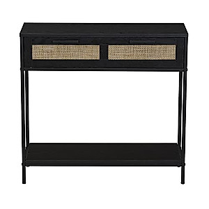 Household Essentials Black Oak Bungalow Console Table