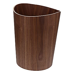 Cabilock Wooden Trash can Rubbish Bin Wood Basket Trash Can Storage Wastebasket Household Garbage Bin Wooden Rubbish Paper Container Decorative Hotel Ash- bin for Home Home Wastebasket