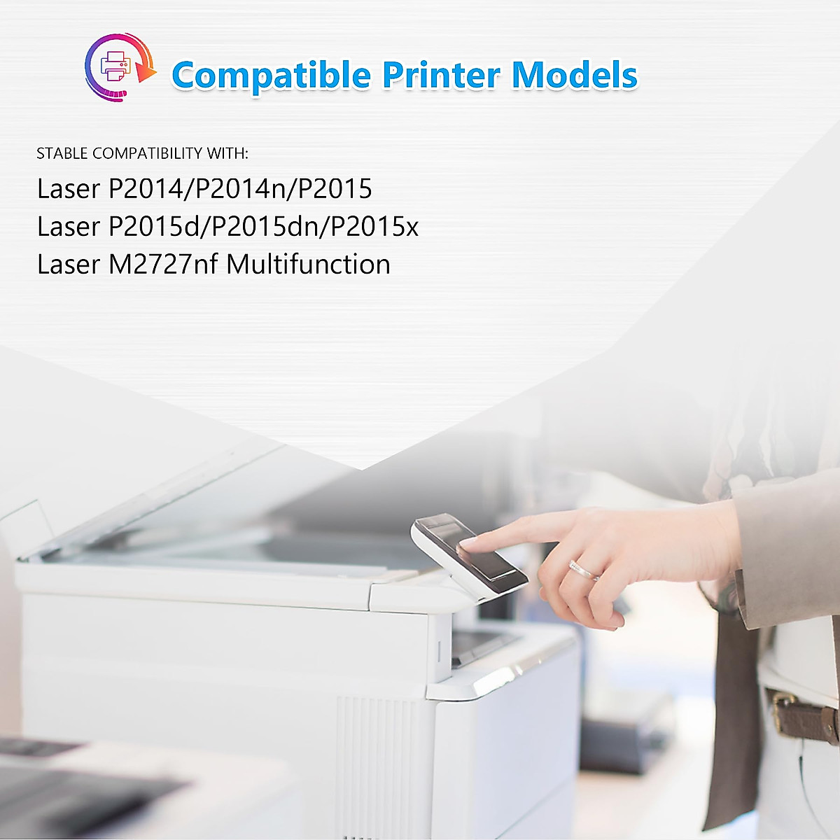 (with Chip) 53A Black Toner Cartridge Q7553A 1-Pack: 53A Toner Cartridge Replacement for HP 53A 53X Q7553X Works with Laser P2014, P2014n; Laser P2015, P2015d, P2015dn, P2015x; Laser M2727nf Printer