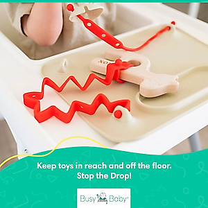 BUSY BABY Toy Bungee for Baby Toys, Dishwasher Safe, Made with 100% Food-Grade Silicone (Yellow)