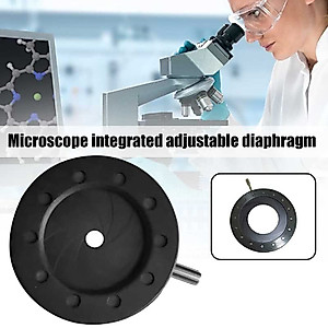 VAKUUM Lab Microscope Slides Professional Lens Microscope Condenser Optics Aperture Adjustable Camera Adapter Microscope Parts (Size : 1-12mm)