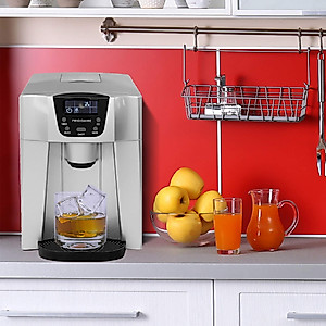 Frigidaire EFIC227-2 in 1 Water Dispenser with Ice Maker - 2 Size Ice Cube - LCD Display- Compact Size - Silver