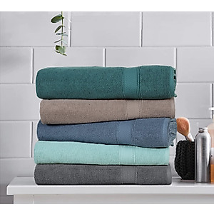 600 GSM - 40 x 80 Inches - 100% Cotton Bath Sheets Pack of 2 - Highly Absorbent Extra Large Bath Sheet Towels Set - Jumbo Oversized Cotton Bath Sheets Towels - Super Soft Hotel Quality Towel (STONE)