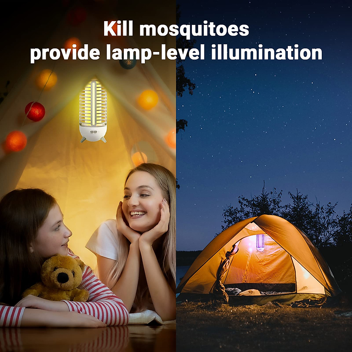stafi Bug Zapper Outdoor Wireless Mosquito Zapper Indoor Portable Camping Bug Zapper 2500mAh Electric Trap Ideal for Fly Traps (White)